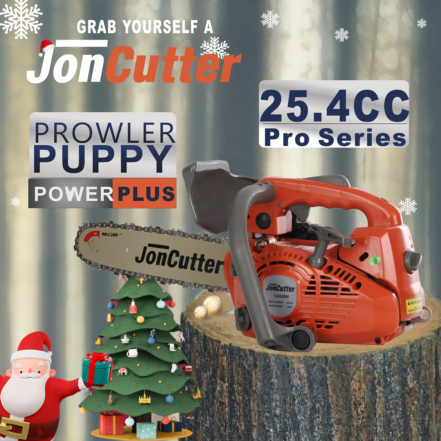 25.4cc JonCutter G2500 Top Handle Arborist Gasoline Chainsaw Power Head ...